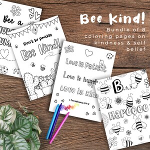 Bee Kind Coloring Bundle | Kids Coloring Activity | Mindfulness ...