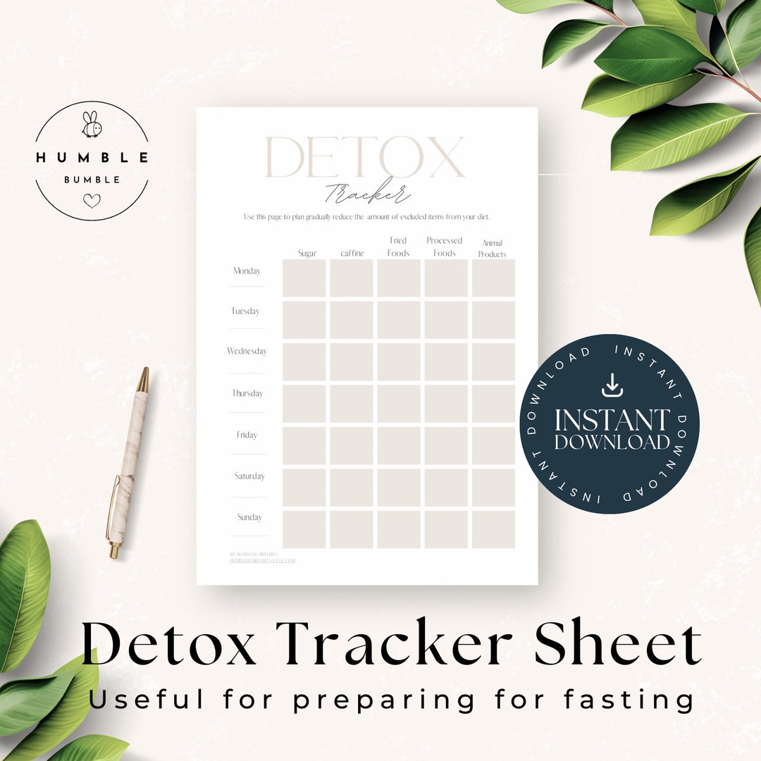 Detox Tracker Christian Fasting Planner Daniel Fast Food Tracker Weekly ...