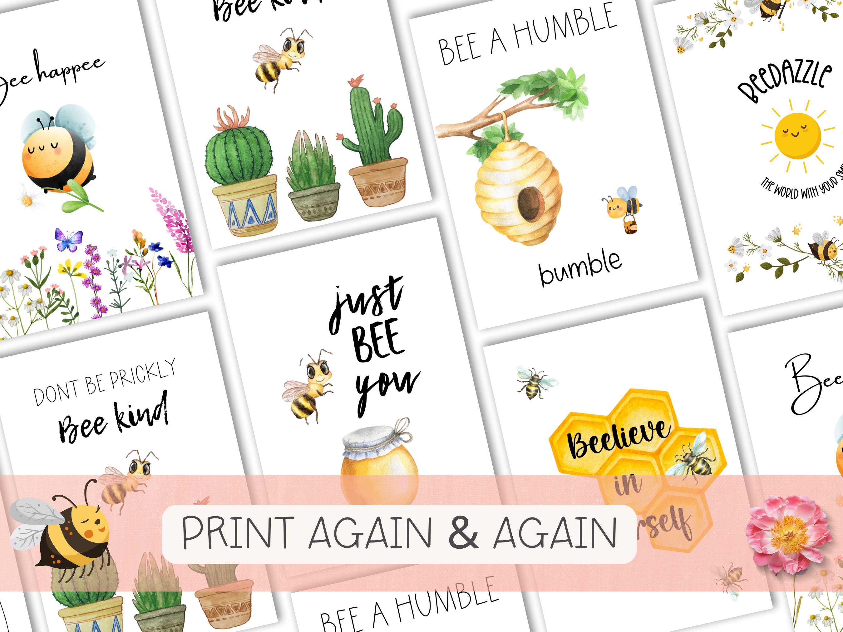 Motivating Printable Posters, Bee Themed Posters, Printable Posters ...