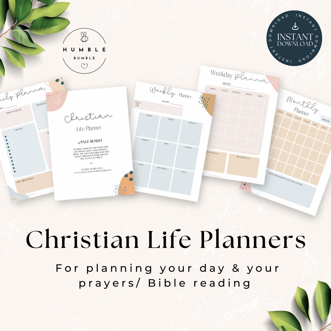 Christian Life Planner Bundle | Prayer Planner | Bible Reading Planner ...