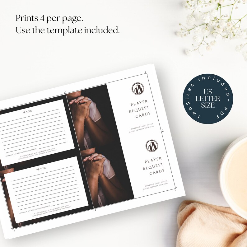 Editable Prayer Request Cards Church Prayer Cards Blank Cards Church ...