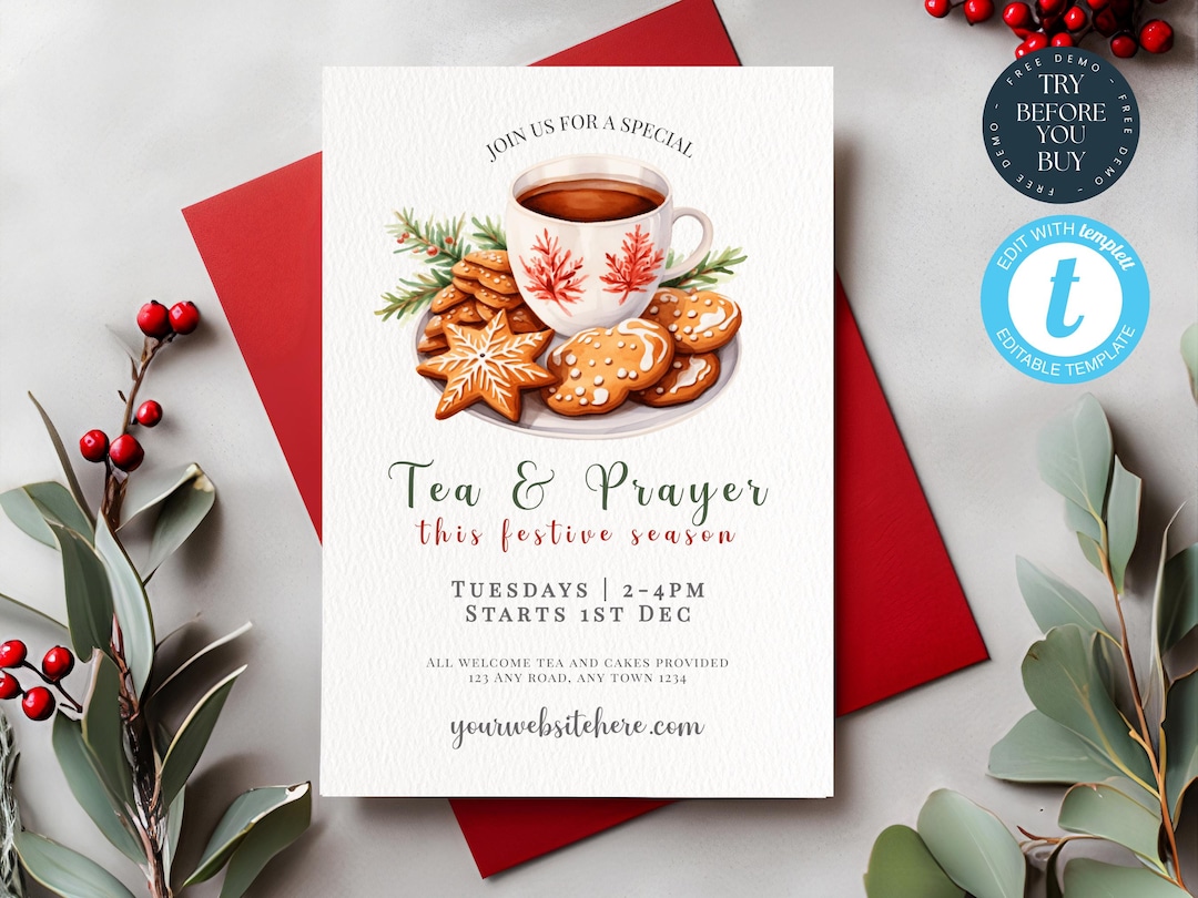 Christmas Tea & Prayer Invite | Womens Fellowship | Festive Tea ...