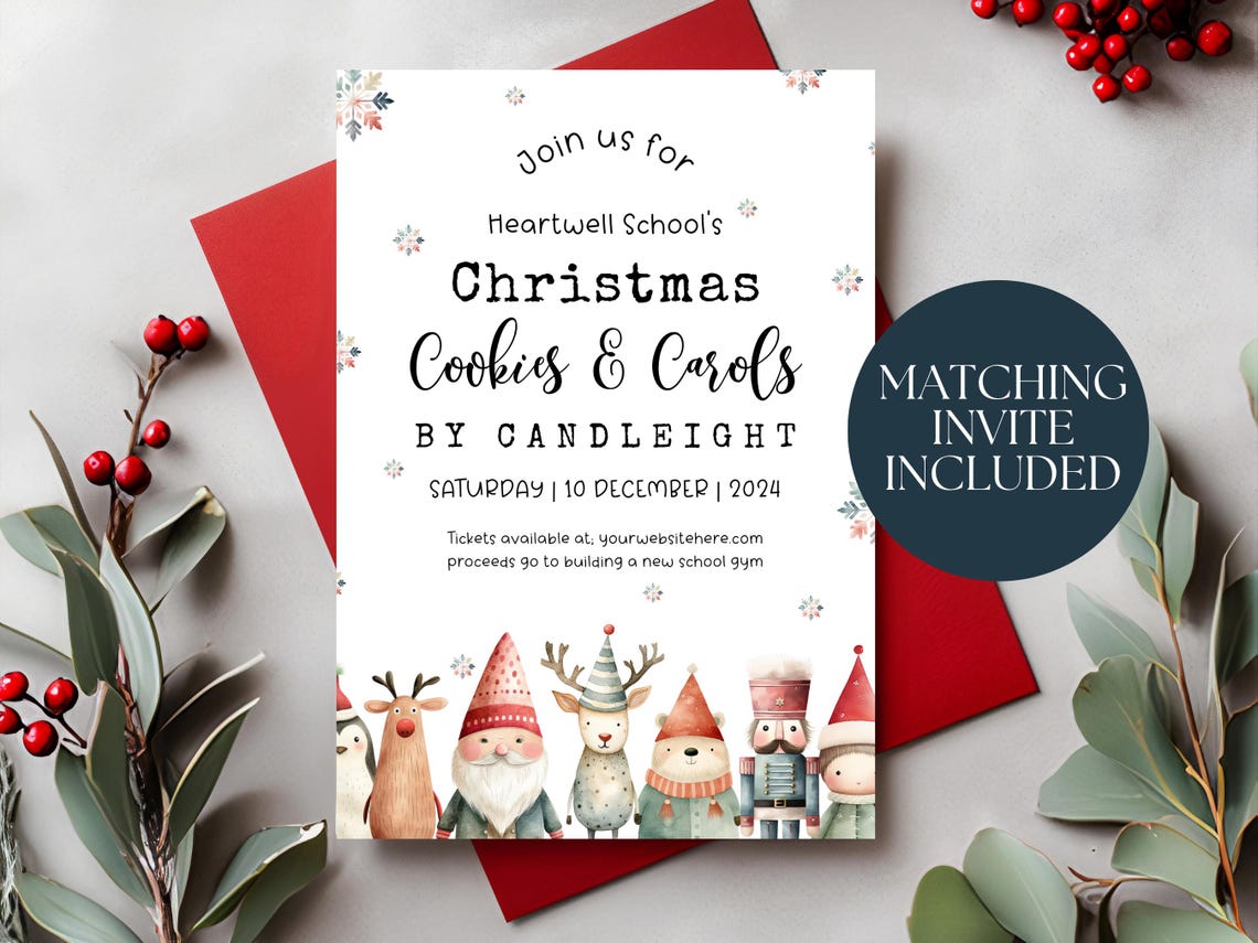 Editable Event Program | Christmas Carols Booklet | DIY Church Service ...