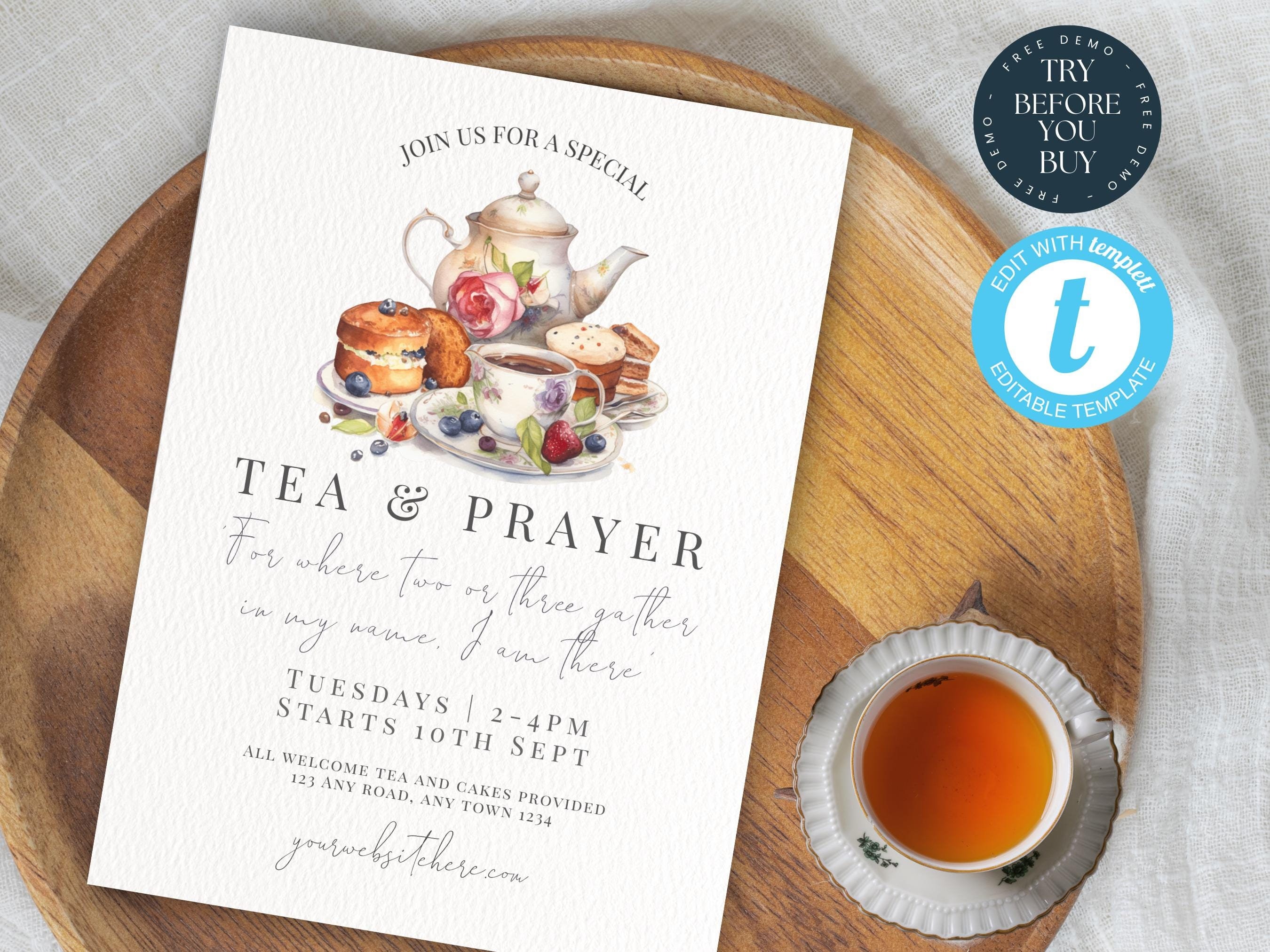 Tea & Prayer Group Invite | Womens Fellowship | Church Event Flyer ...