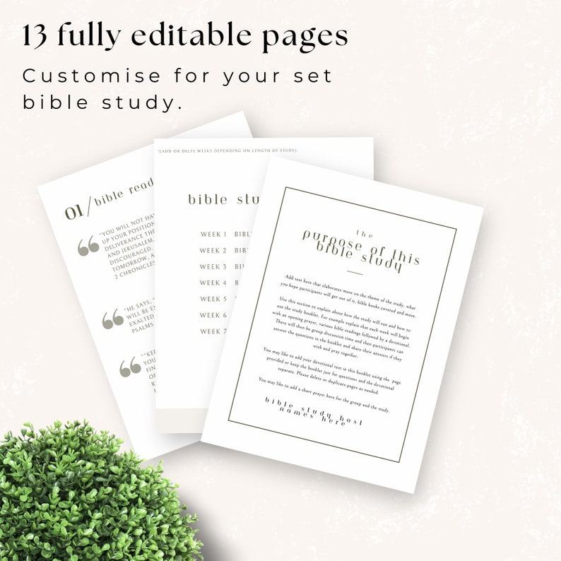 Editable Bible Study Booklet for Hosting Bible Study Template ...