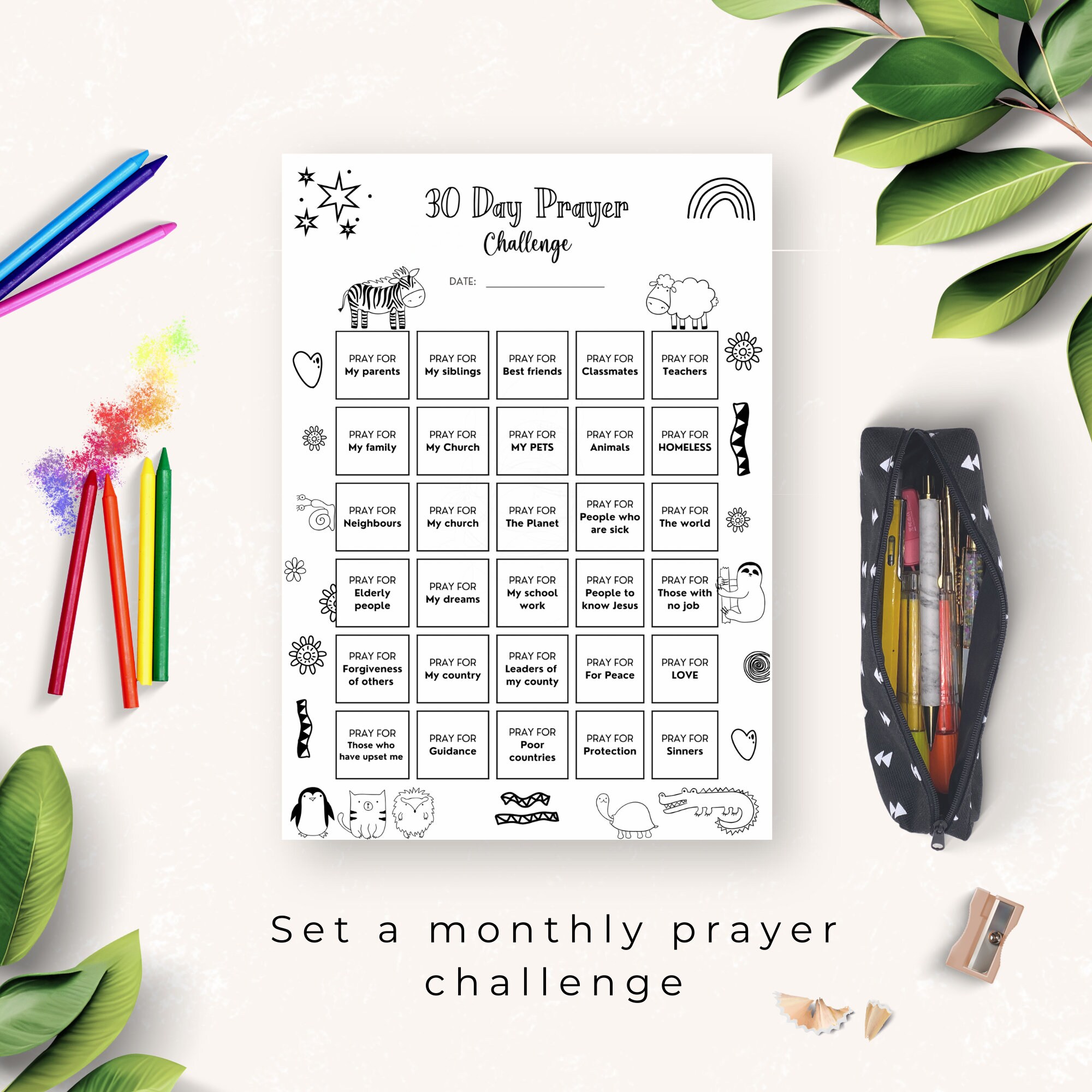 Kids Faith Planner Bundle Prayer Planner Weekly Devotional Coloring ...