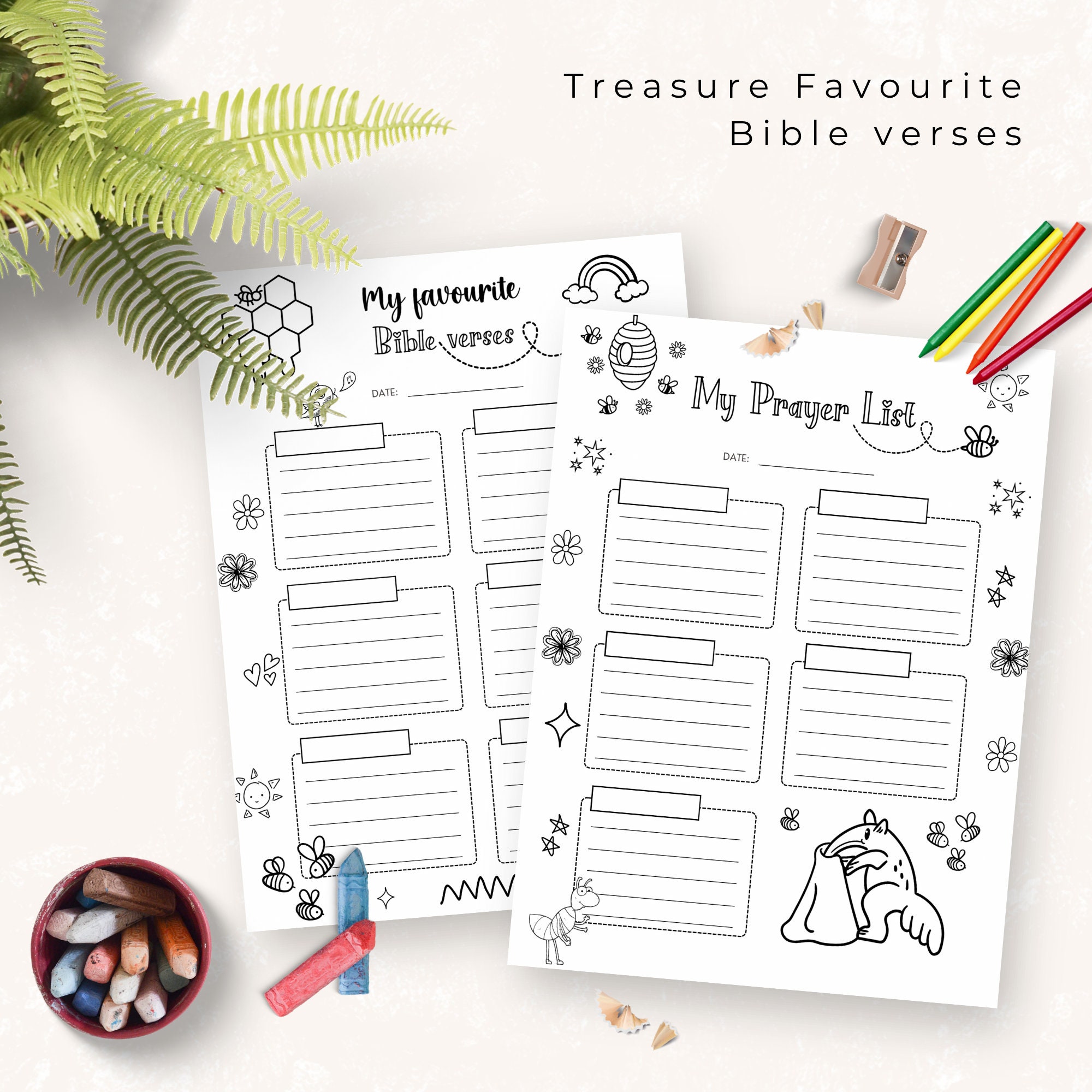 Kids Faith Planner Bundle Prayer Planner Weekly Devotional Coloring ...