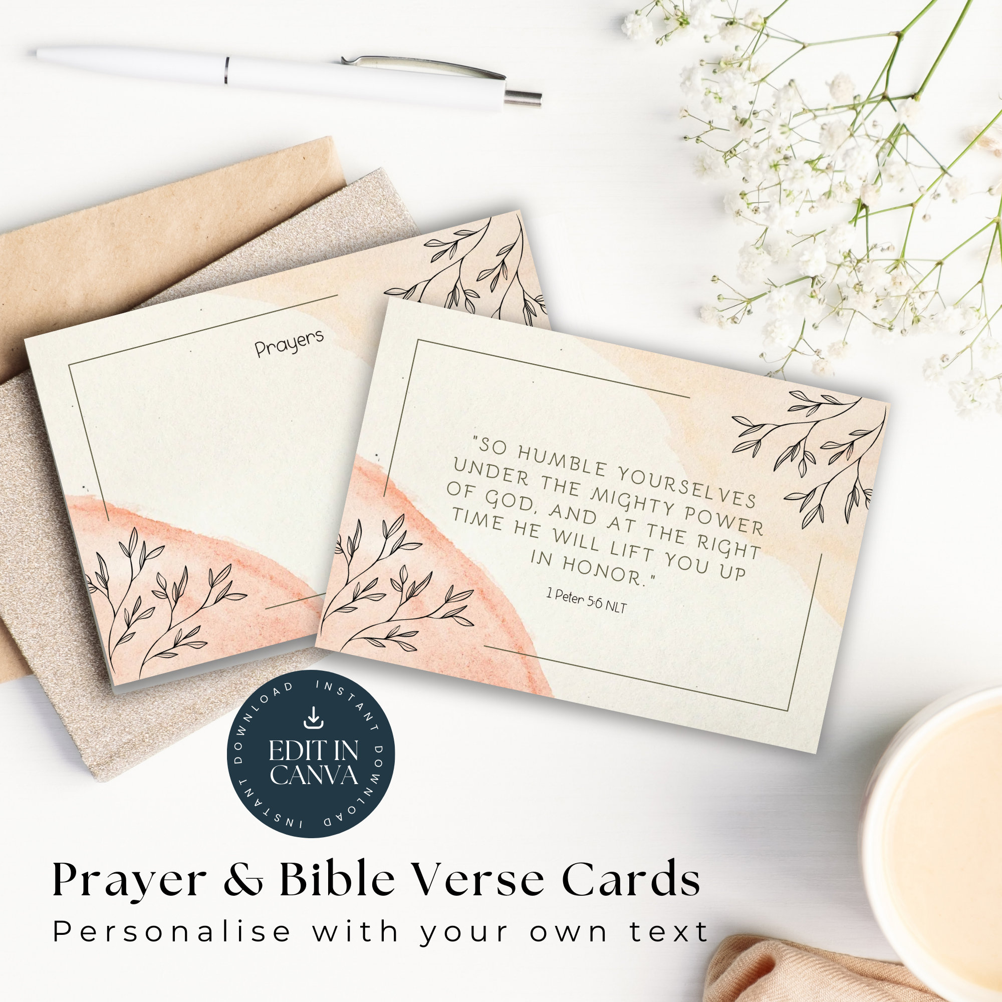 Editable Scripture Cards Prayer Request Cards Prayer Board Cards ...