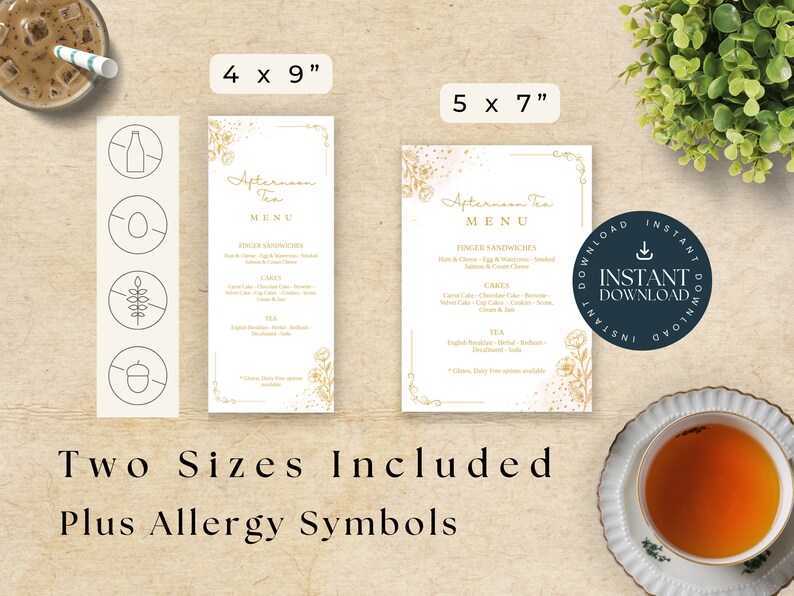 Gold Vintage Afternoon Tea Menu Template | Editable Event Menu ...