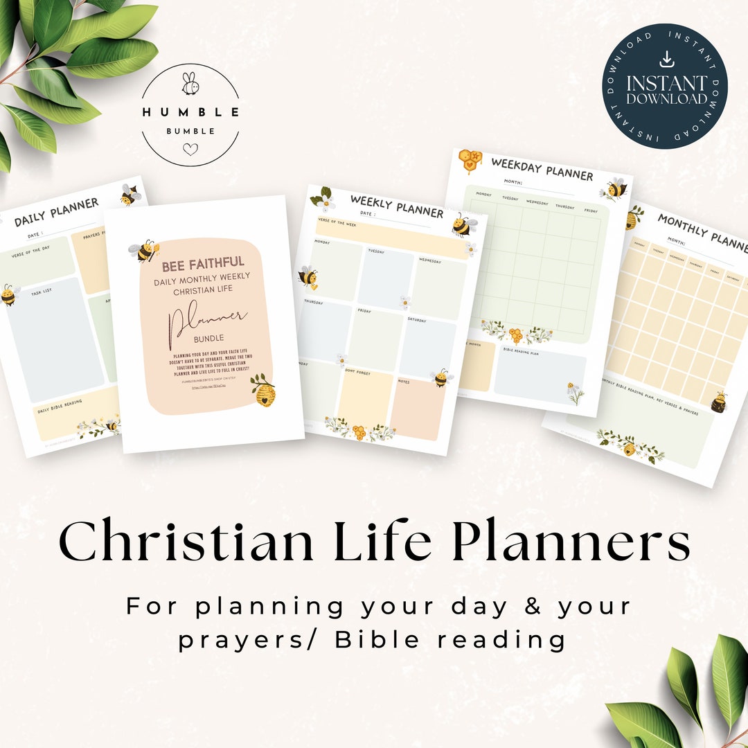 Christian Life Planner Bundle | Prayer Planner | Bible Reading Planner ...