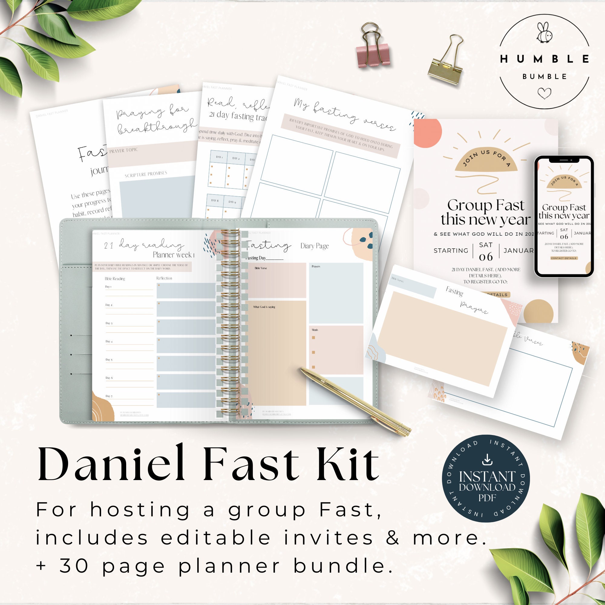 Group Fasting Kit | Fasting Planner Bundle | New Year Fasting Planner ...