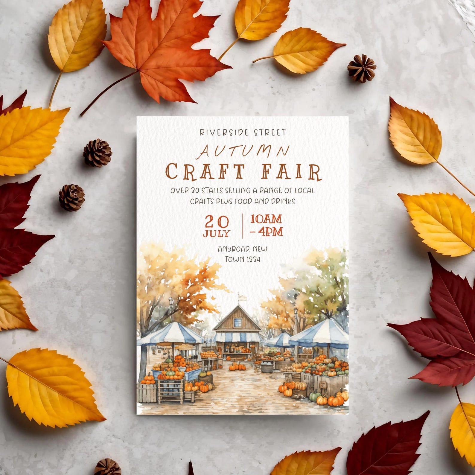 Autumn Craft Fair Flyer | Community Fair Poster | Craft Market | Yard ...
