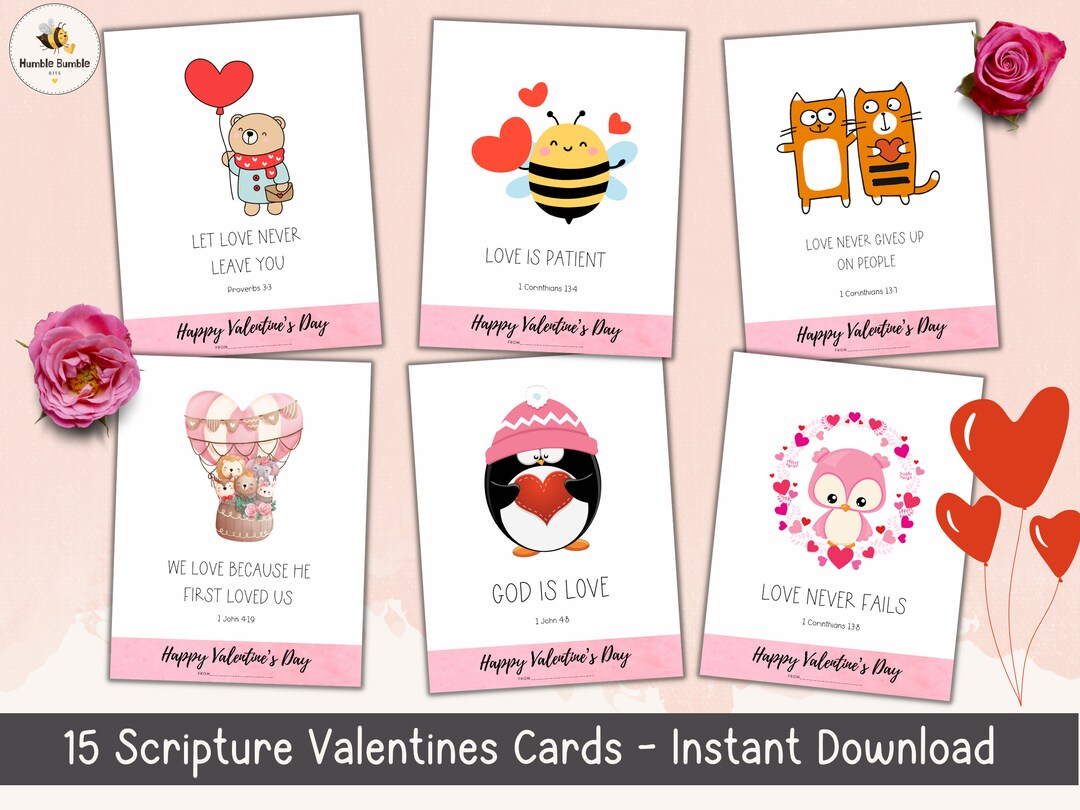 Love Scripture Cards Valentines Bible Verse Cards Memory Verse Cards ...
