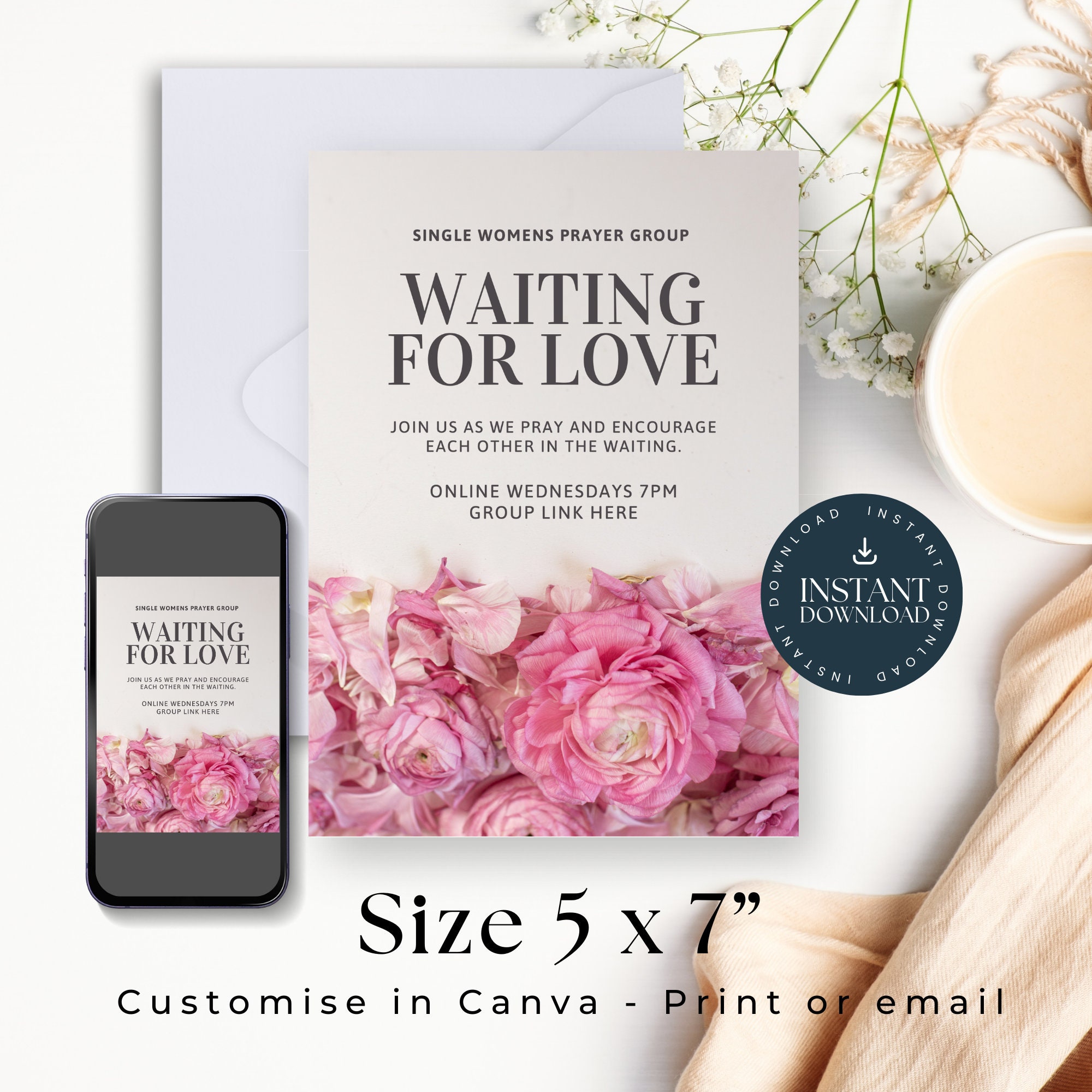 Womens Prayer Group Invite Editable Evite Flyer Invite Church Group ...