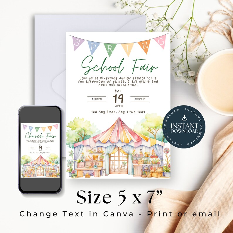 Spring Fair Flyer | Church Fair Invitation | Community Event Invite ...
