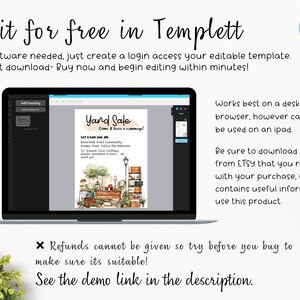 Editable Rummage Sale | Yard Sale Flyer | Editable Garage Sale Template ...