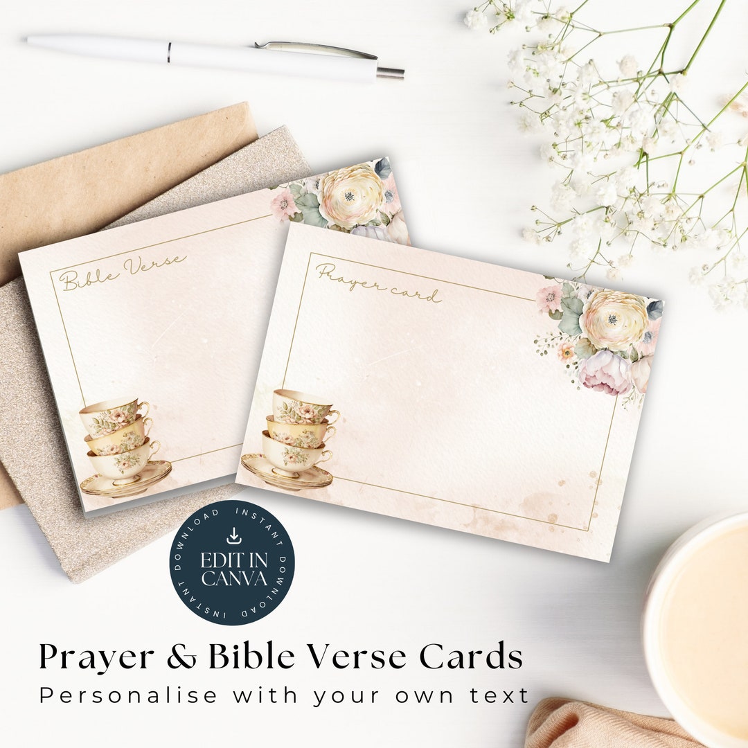 Vintage Scripture Cards & Prayer Cards Editable Cards Gifts for ...