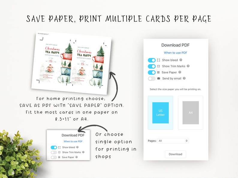 Editable Christmas Tea Party Invitation | Holiday Gathering Flyer ...