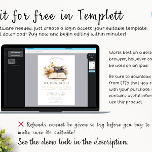 Editable Writing Club Invite | Autumn Invitation | Writing Classes ...