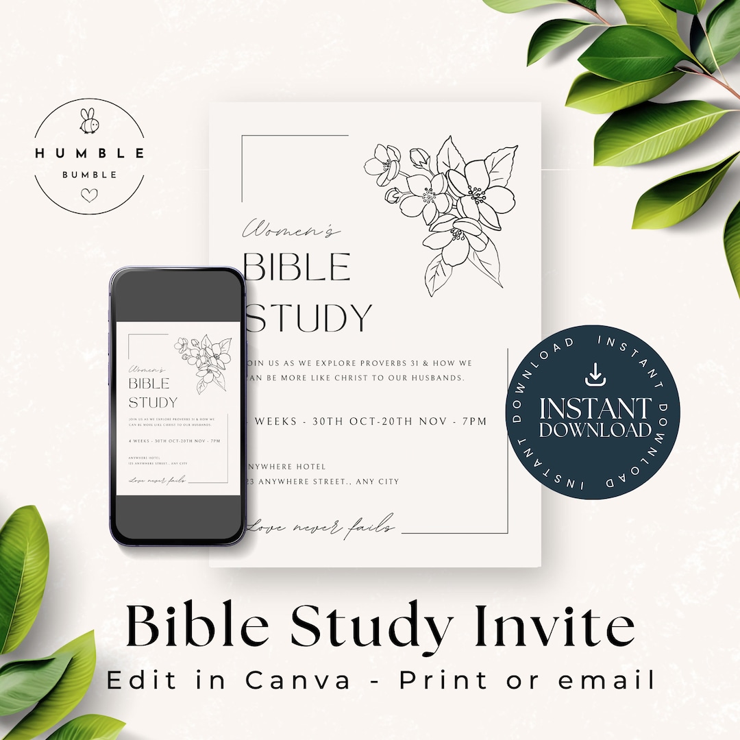 Womens Bible Study Invite Editable Invite Church Group Invite Printable ...
