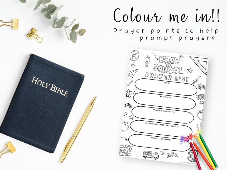 Back to School Prayer List | First Day of School | Prayer Card ...