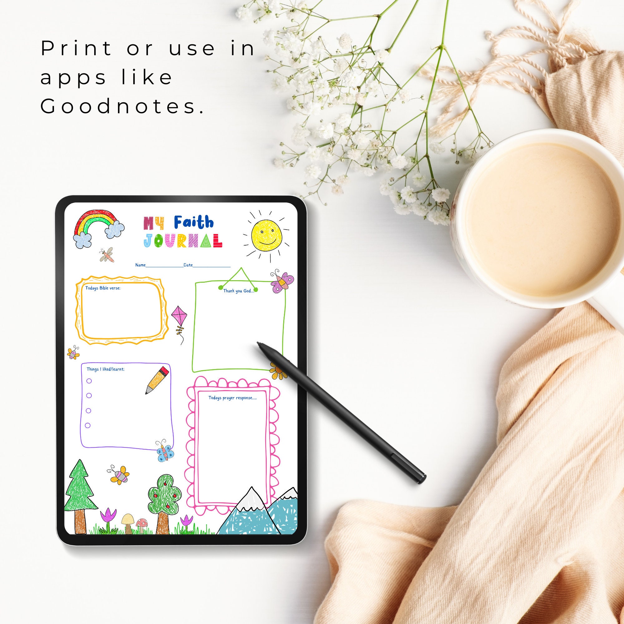 Faith Journal Worksheet for Kids | Devotional Activity | Faith Planner ...