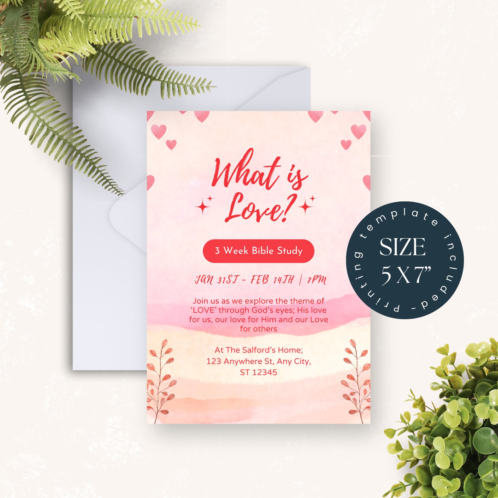 Valentines Editable Bible Study Flyer Church Group Evite Invite ...