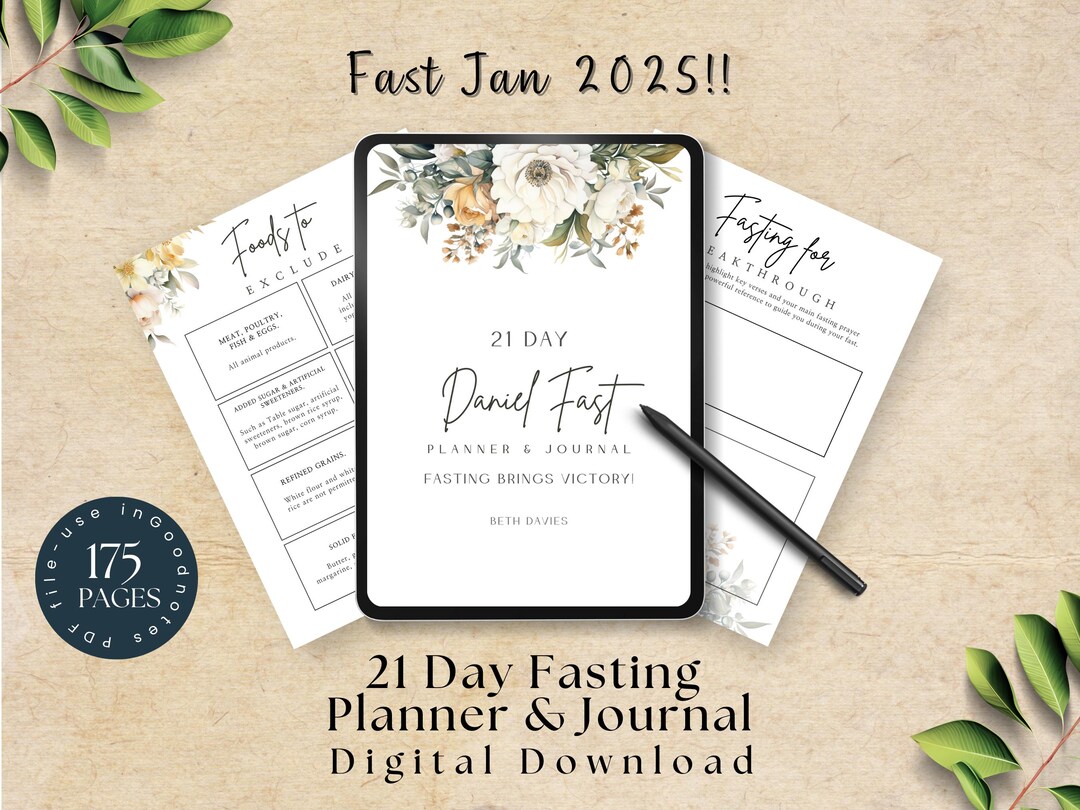 Fasting Planner & Journal | Christian Prayer Planner | Daniel Fast ...