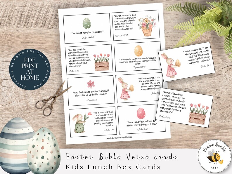 Easter Bible Verse Cards | Printable Scripture Cards for Kids ...