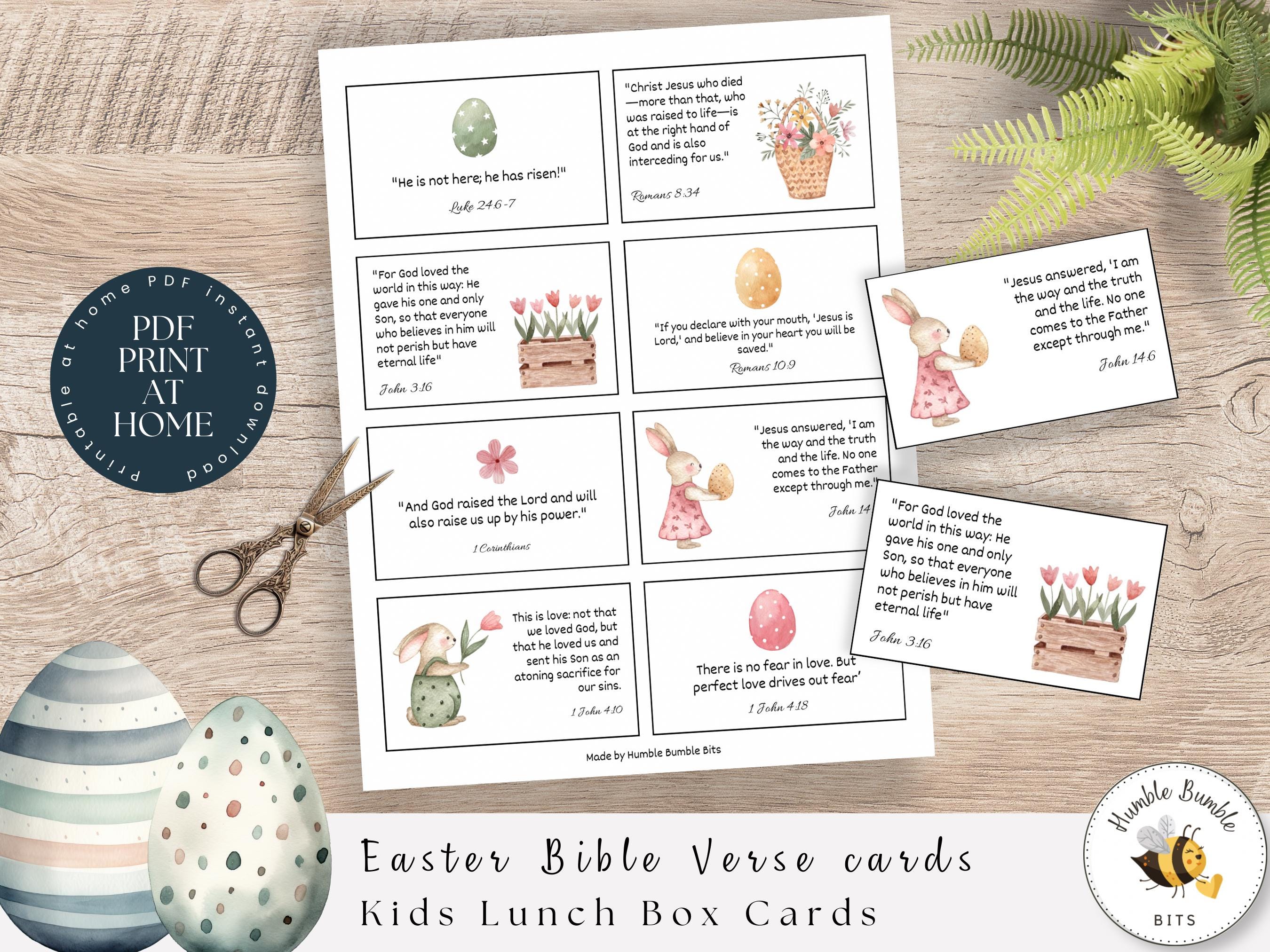 Easter Bible Verse Cards | Printable Scripture Cards for Kids ...
