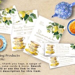 Afternoon Tea Birthday Party Invite | Citrus Lemon Invitation | Lets ...