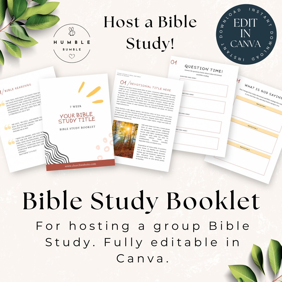Editable Bible Study Booklet for Hosting | Bible Study Template ...
