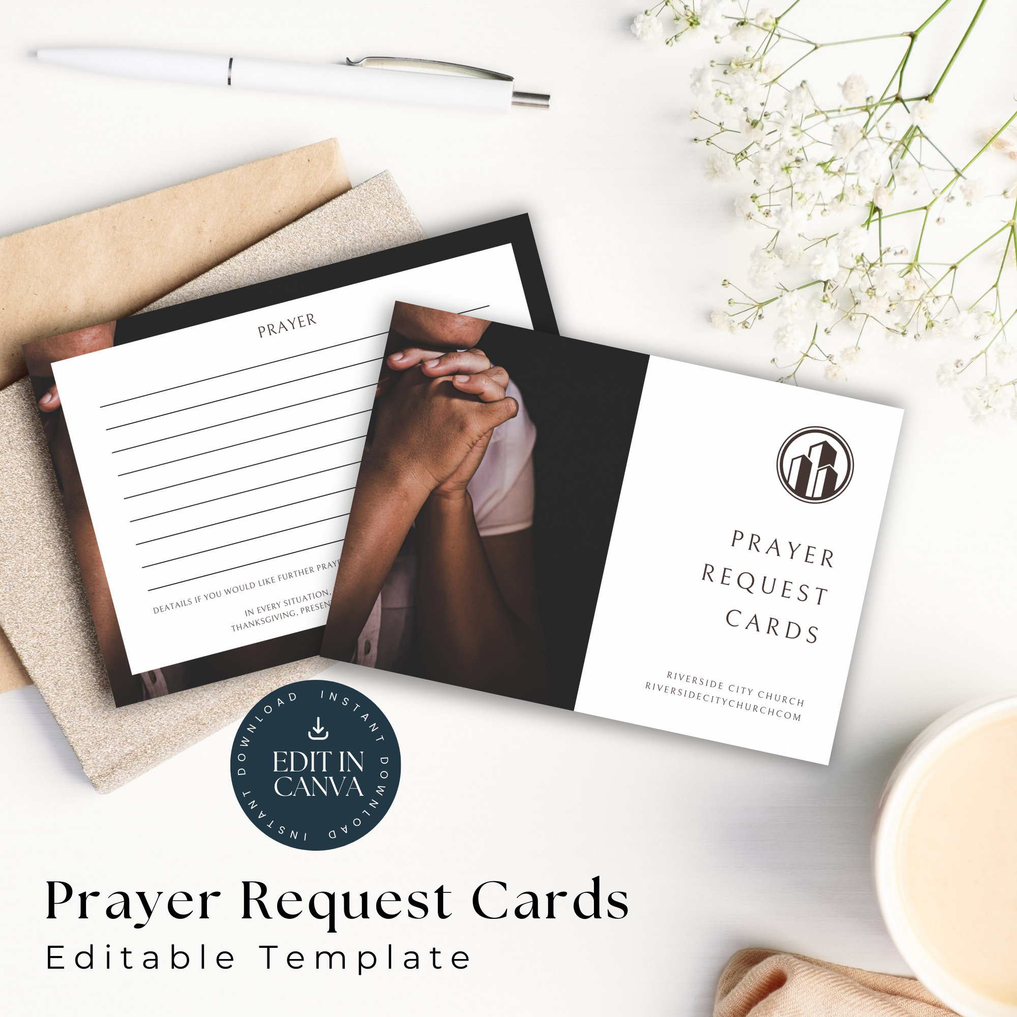 Editable Prayer Request Cards | Church Prayer Cards | Blank Cards ...