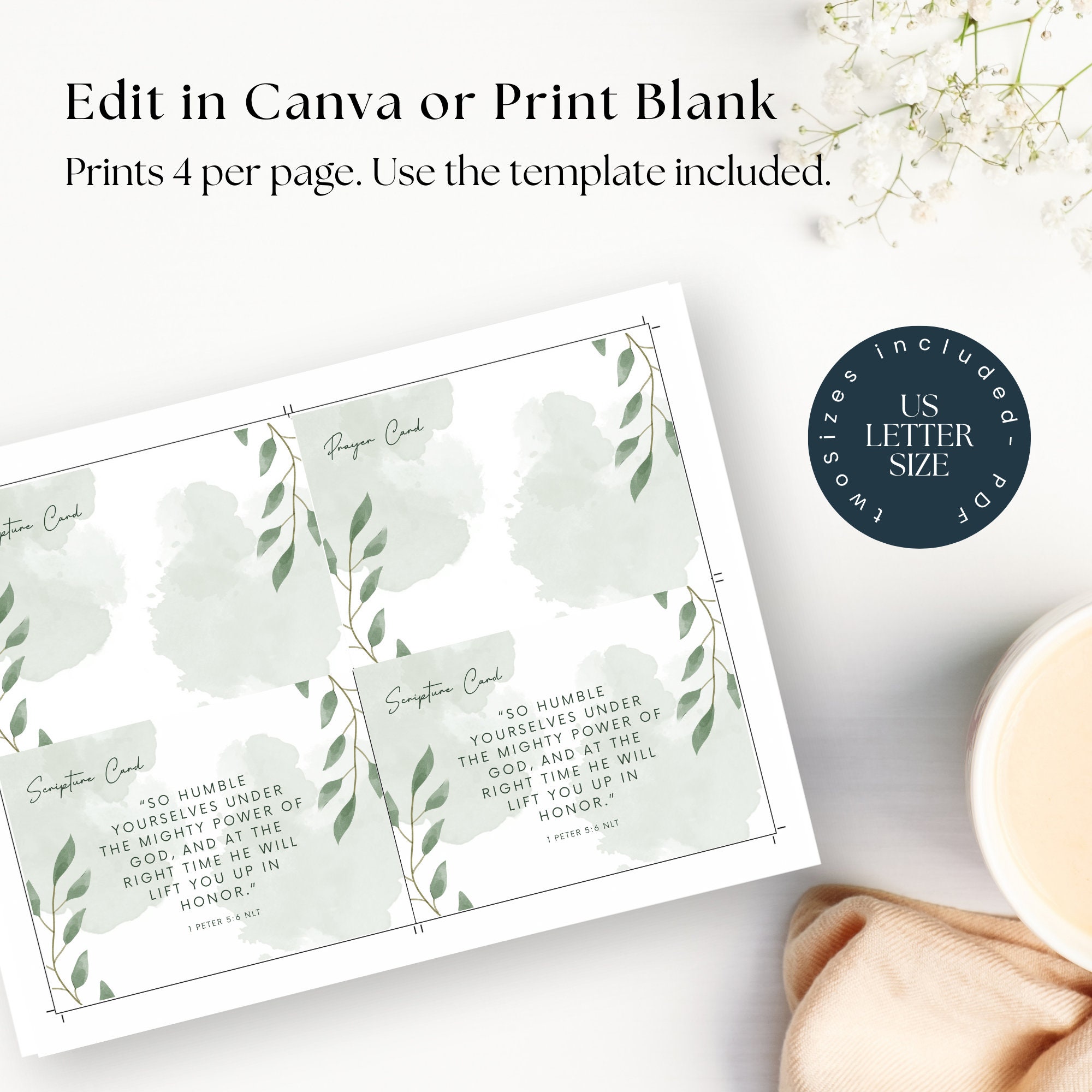 Editable Scripture Cards | Bible Verse Card | Prayer Card ...