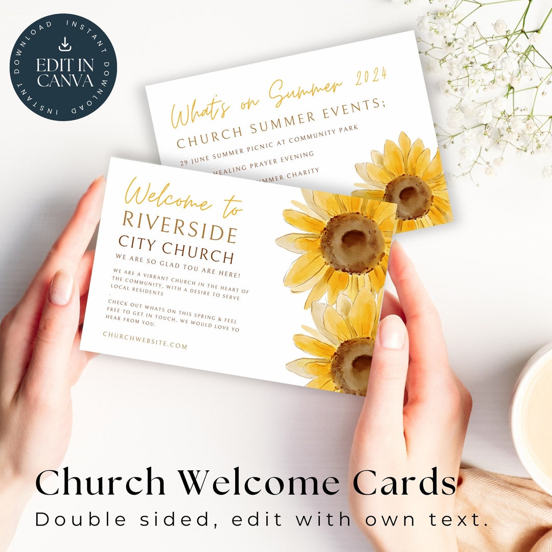 Summer Church Welcome Card Template | New to Church | Visitor Card for ...
