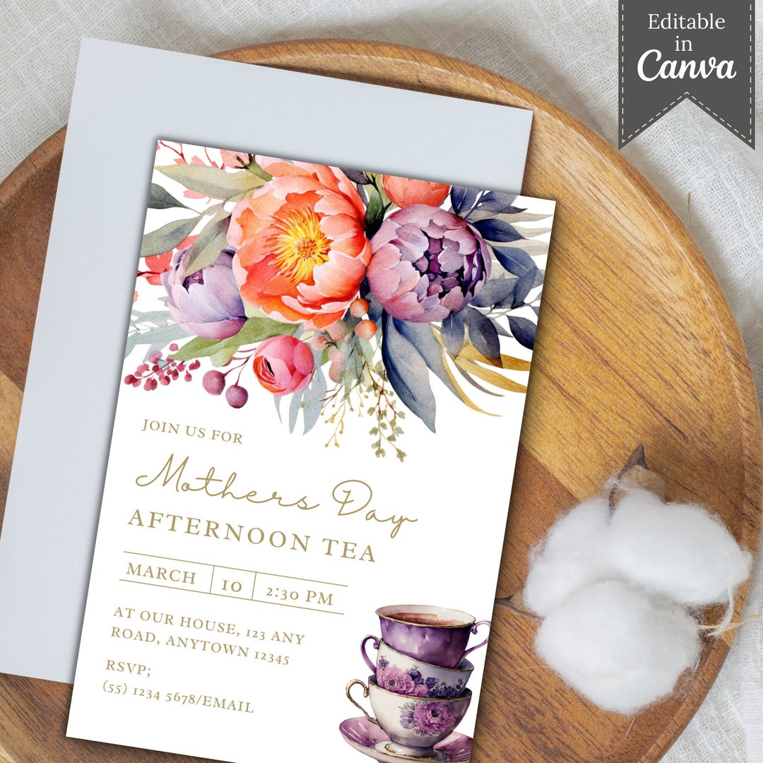 Mothers Day Afternoon Tea Invitation High Tea Invite Event Flyer DIY ...