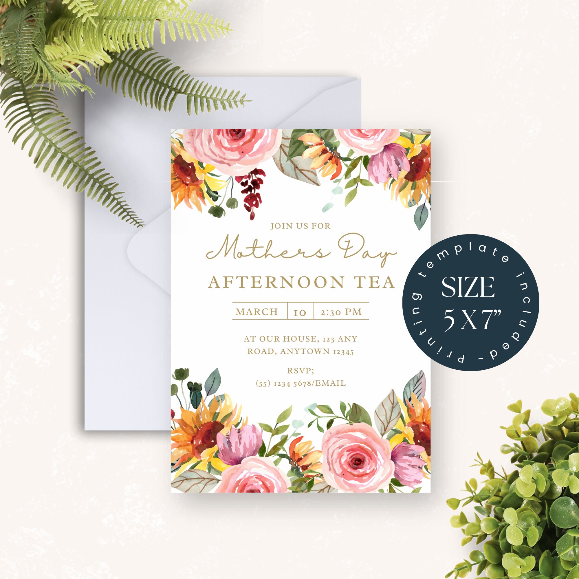 Mothers Day Afternoon Tea Invitation High Tea Invite Event Flyer DIY ...