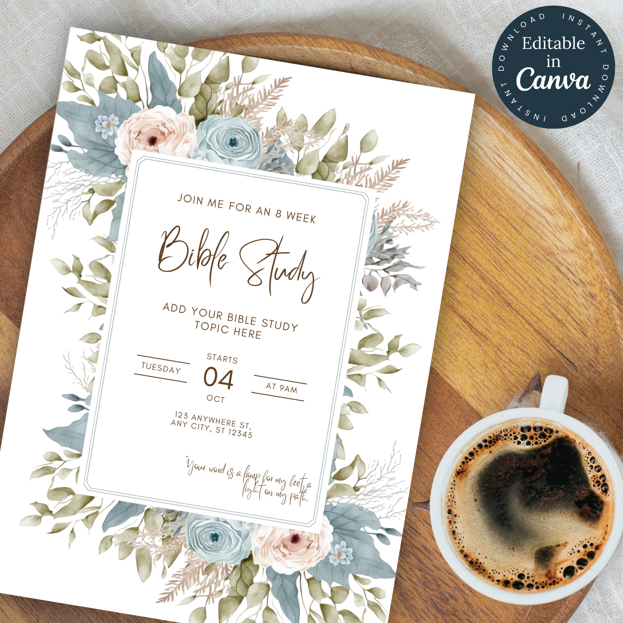 Women’s Bible Study Invite Flyer | Editable Invitation | Church Group ...