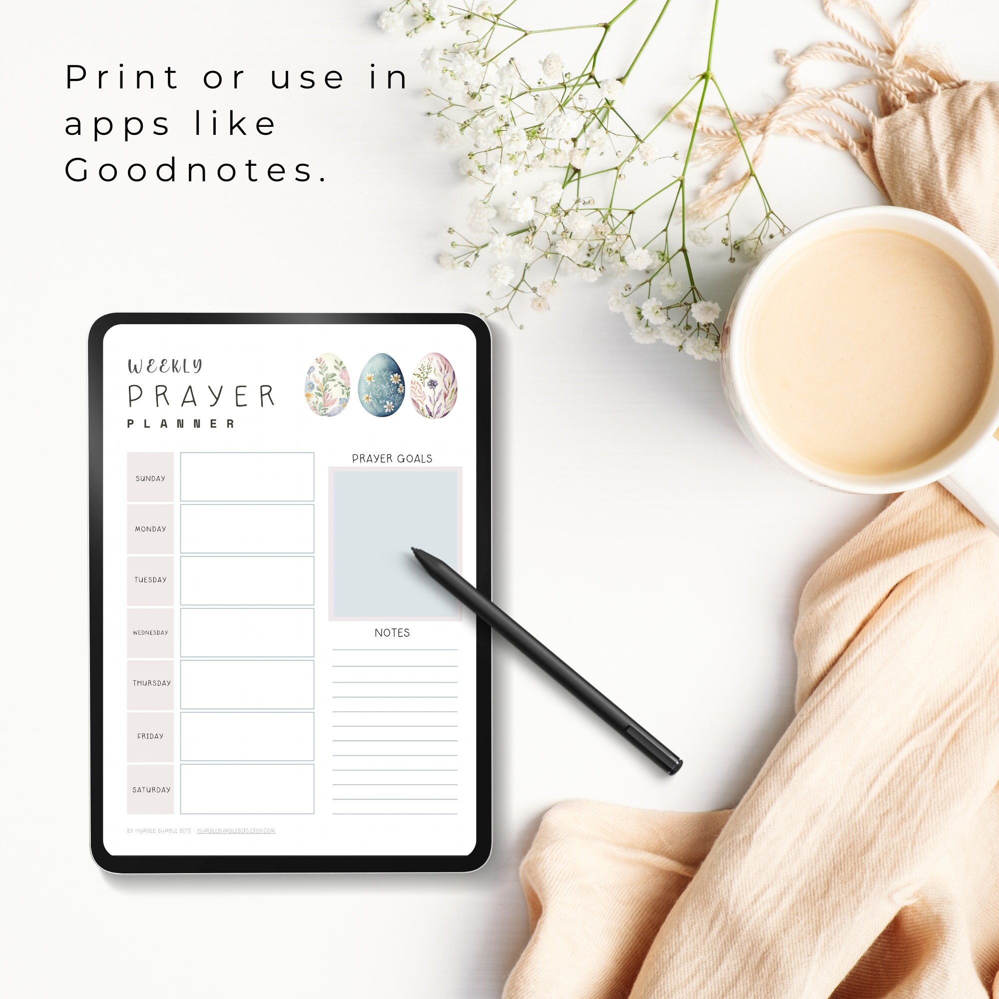 Weekly Prayer Planner | Christian Faith Planner | Habit Tracker | Goals ...