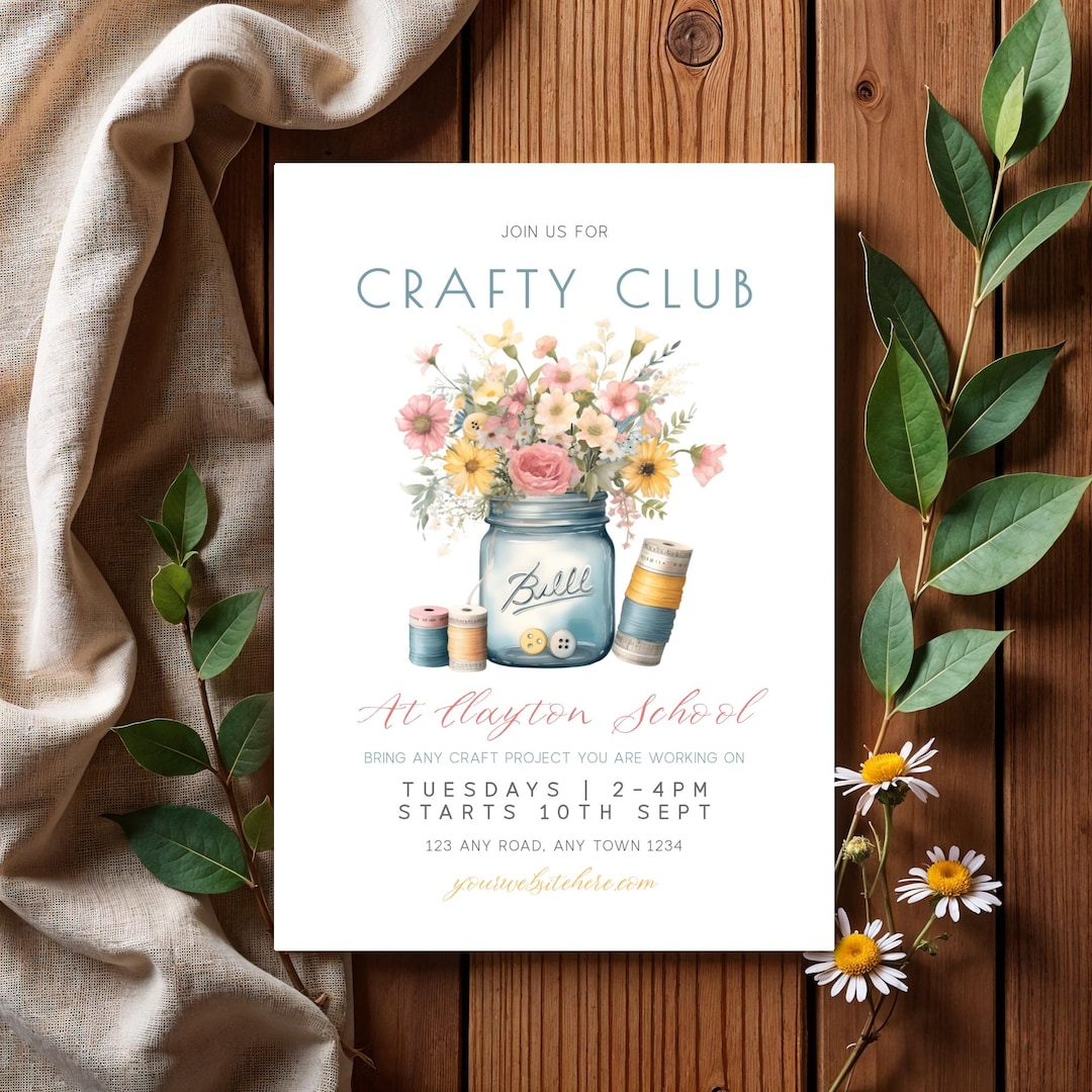Craft Club Flyer | Craft Group Invitation | Hobby Club Poster ...