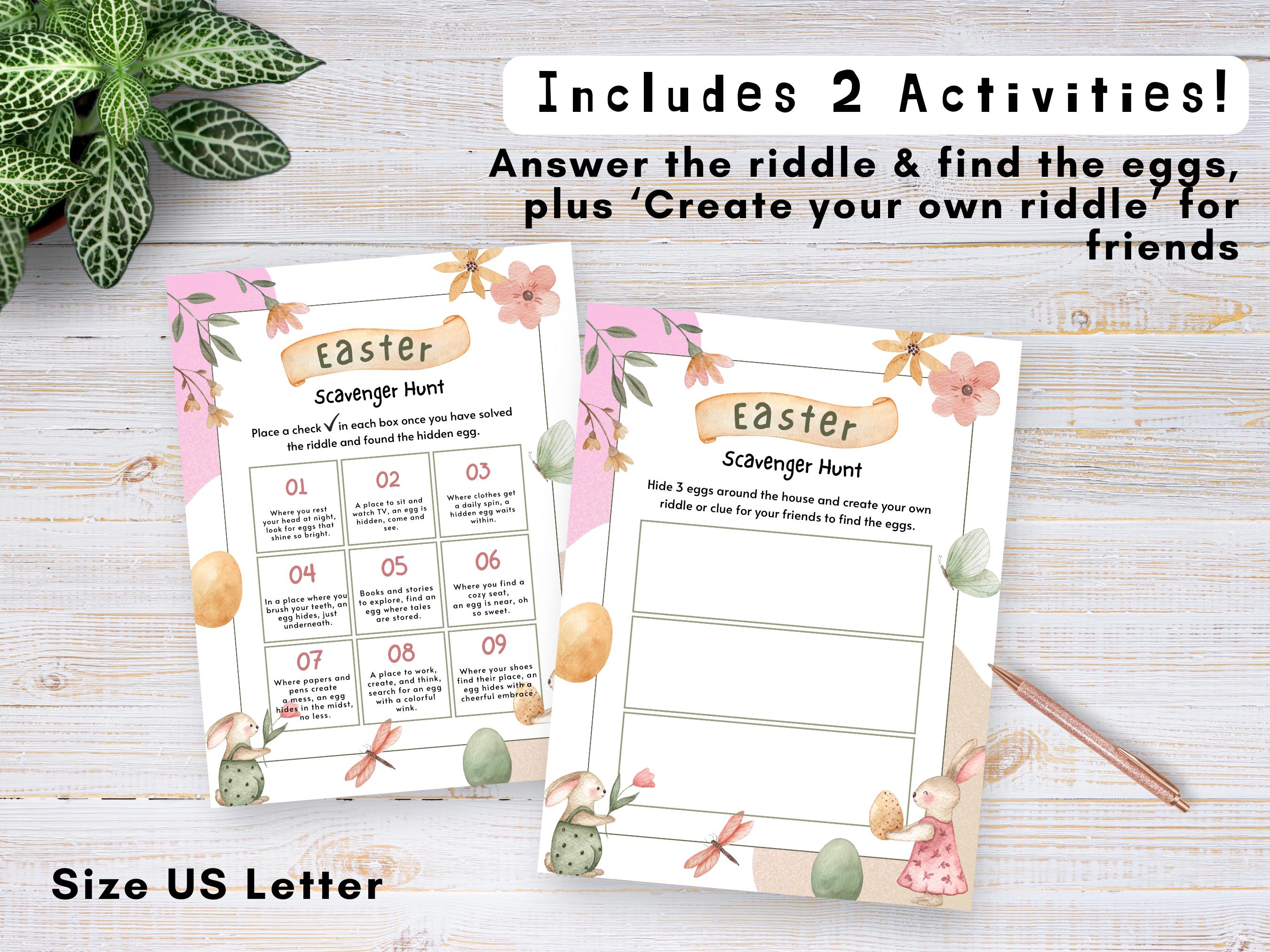 Easter Scavenger Hunt for Kids | Printable Clues | Fun Indoor Egg Hunt ...