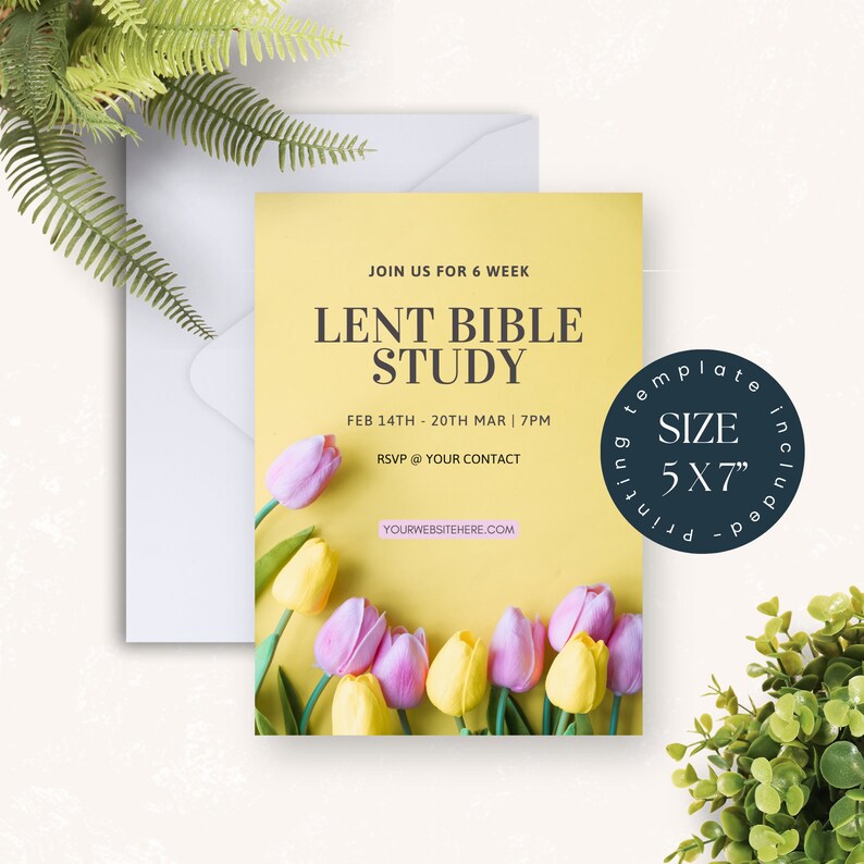 Lent Bible Study Invite Editable Flyer Church Group Evite Invite ...