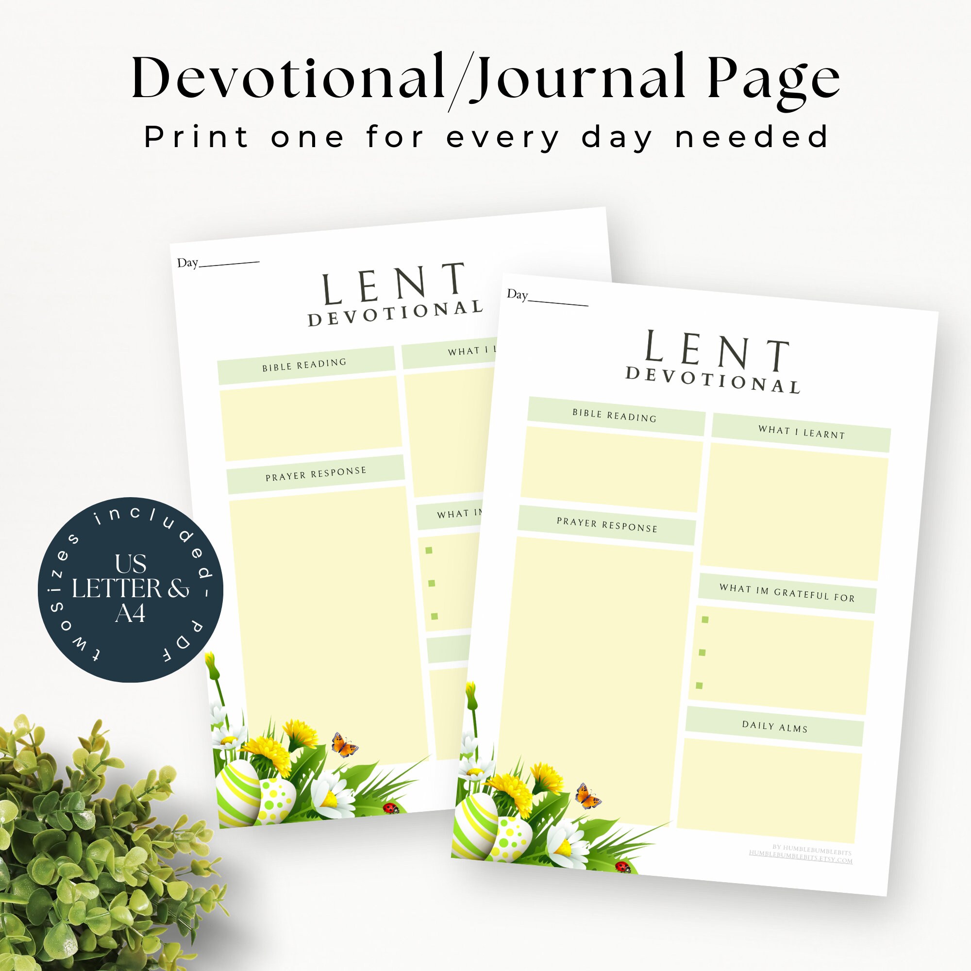 Lent Planner Bundle | Devotional Faith Printable | Fasting Tracker | 40 ...