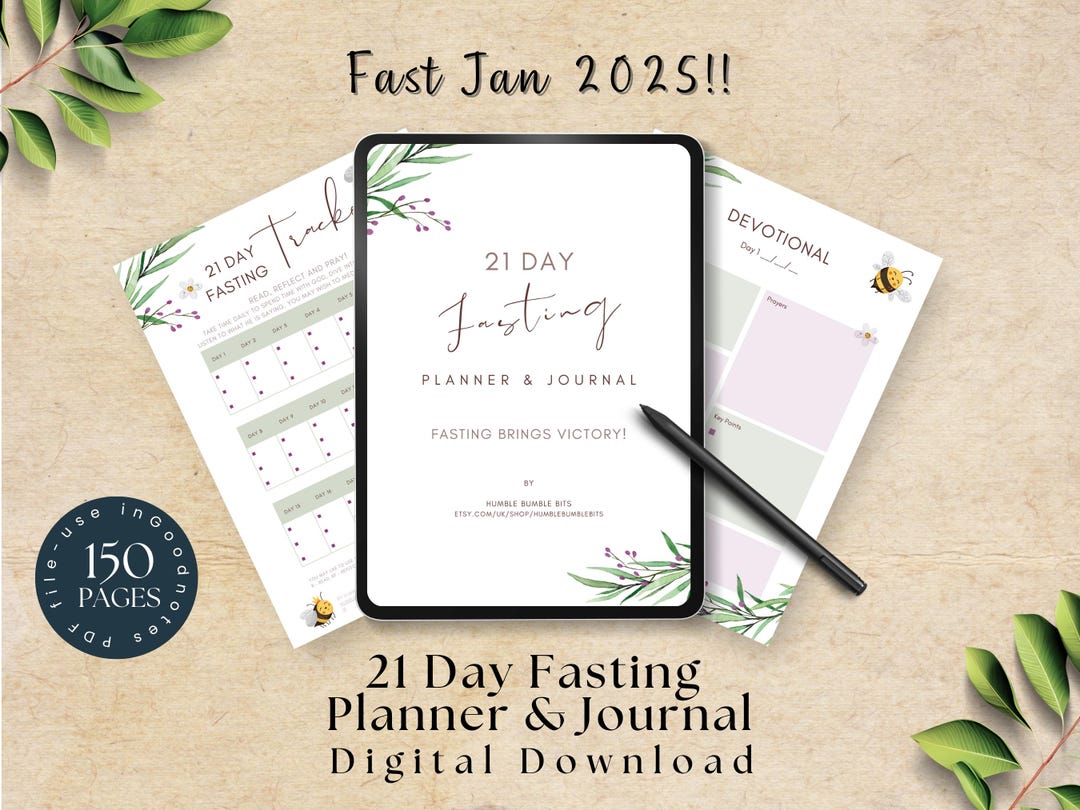 Daniel Fast Planner | Goodnotes | 21 Day | New Year Fasting Journal ...