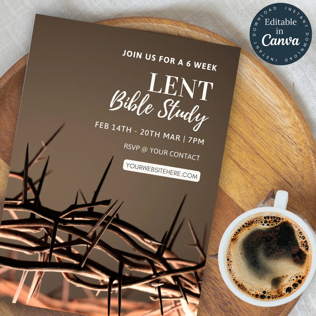 Lent Bible Study Invite | Editable Flyer | Church Group Evite | Invite ...