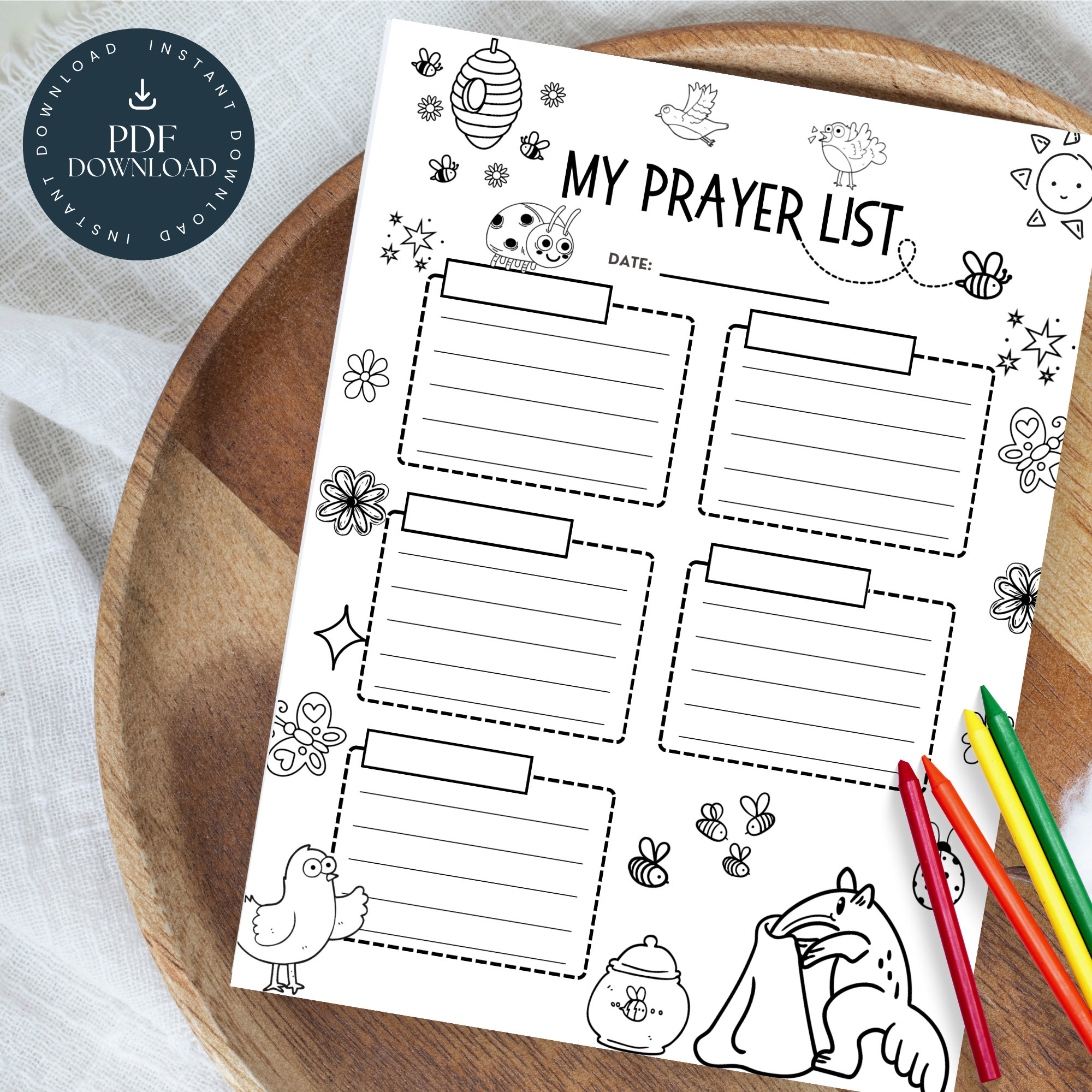Kids Prayer Planner Activity Worksheet | Kids Christian Faith Planner ...