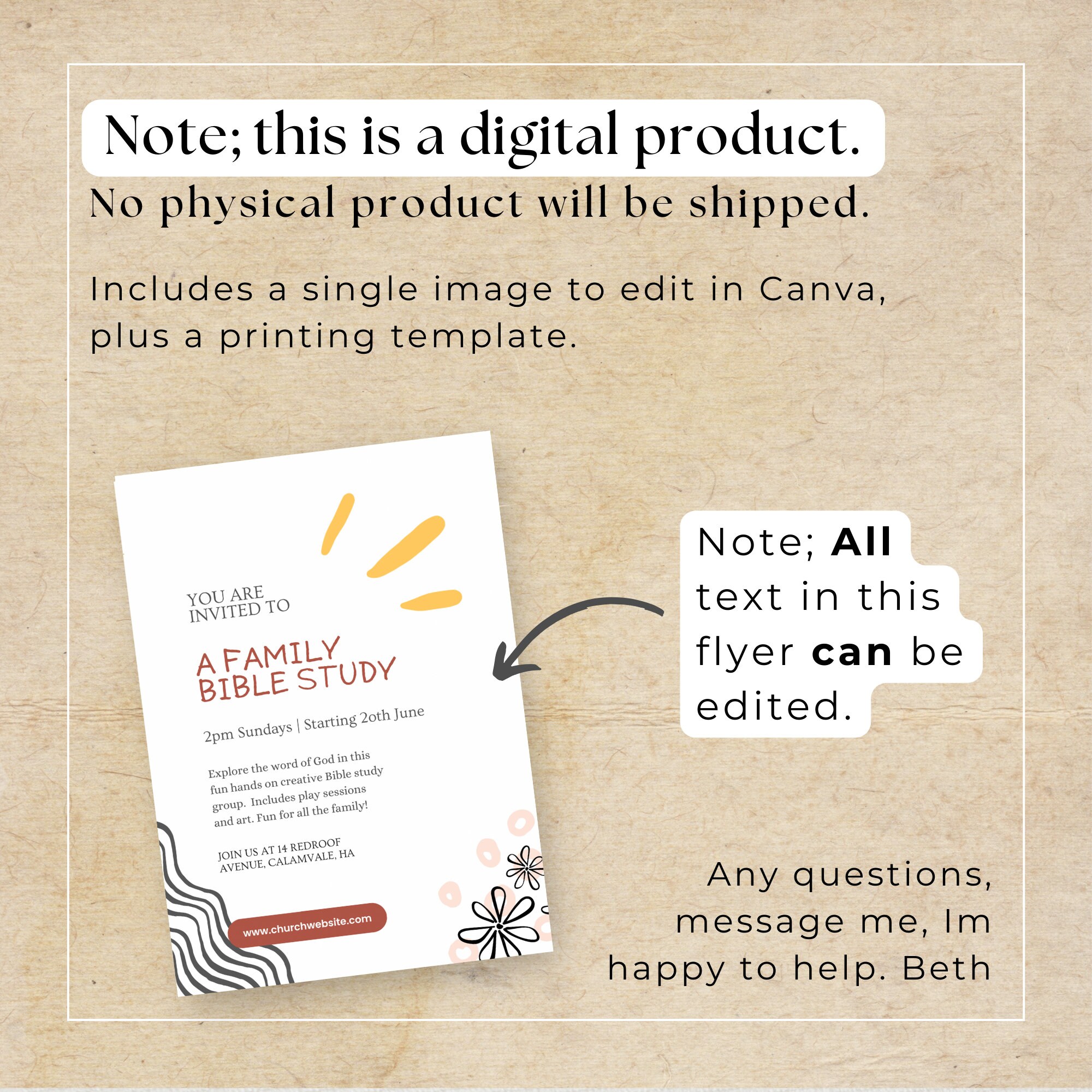 Minimal Church Bible Study Invite Template Small Group Flyer Editable ...