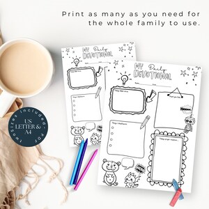 Coloring Daily Devotional for Kids, Faith Planner, Journal Page, Bible ...