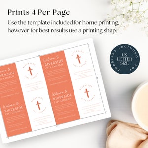 Orange Church Welcome Card Template | Digital Download | Editable ...