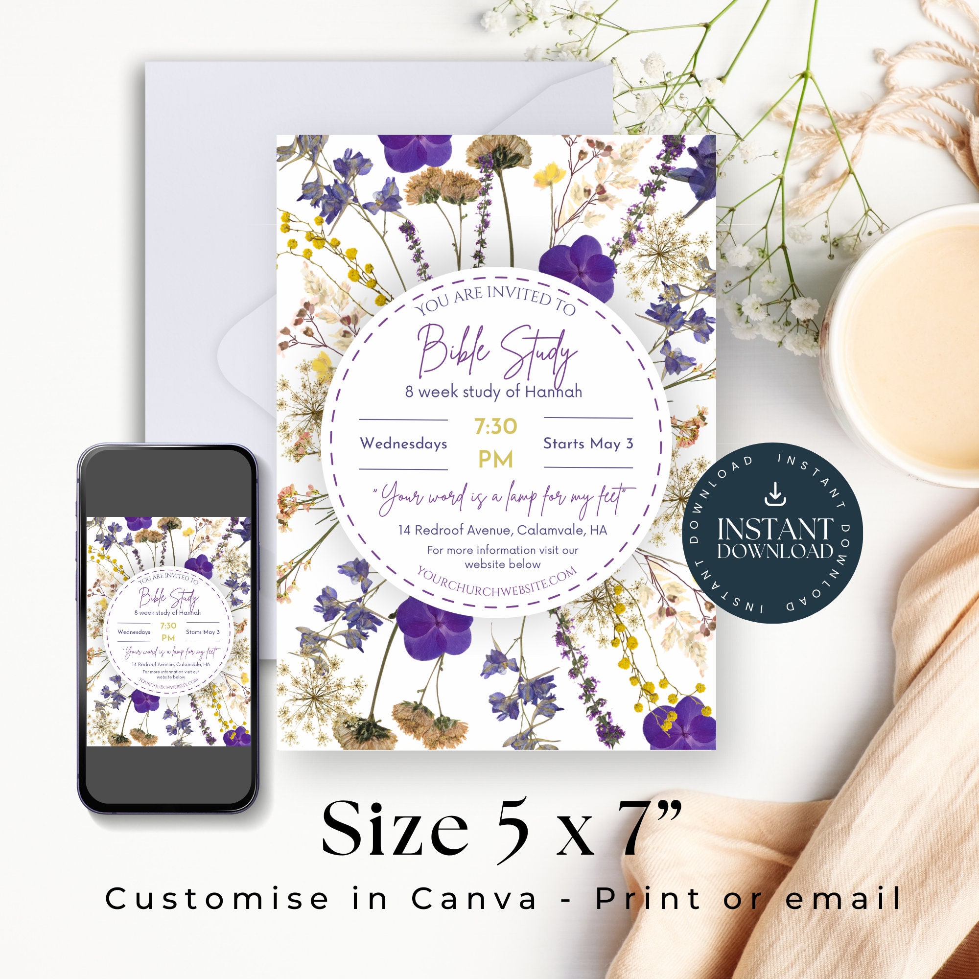 Women’s Bible Study Flyer | Bible Study Invite | Editable Invitation ...